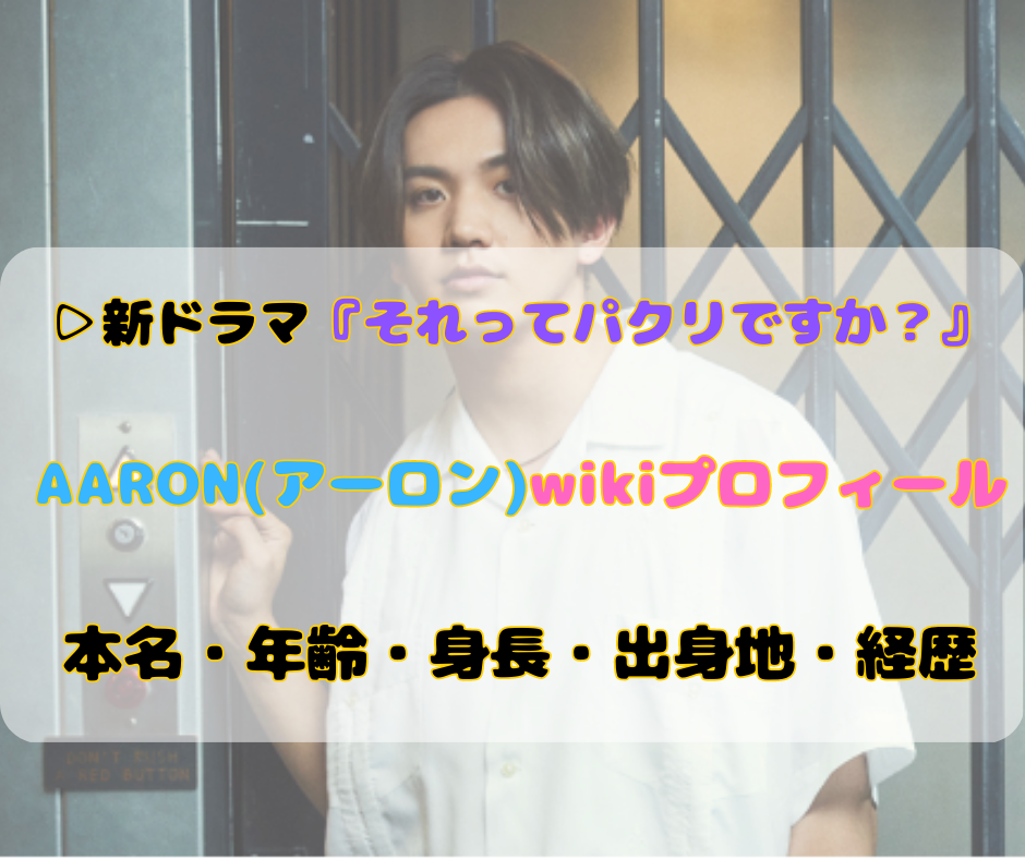AARON（アーロン）wikiプロフ 本名、年齢、身長、出身地、経歴|それパク主題歌ユニーク - kazutobi